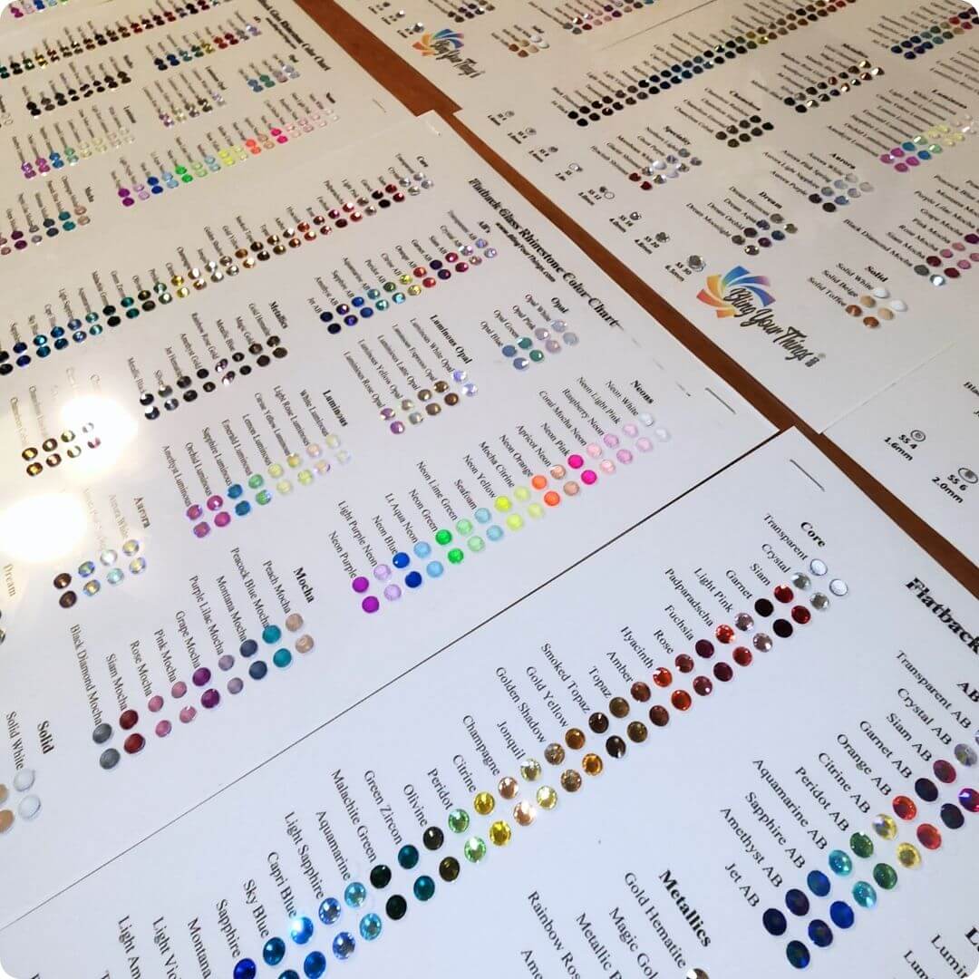 Rhinestone Color Chart Non Hotfix - Bling Your Things Rhinestones